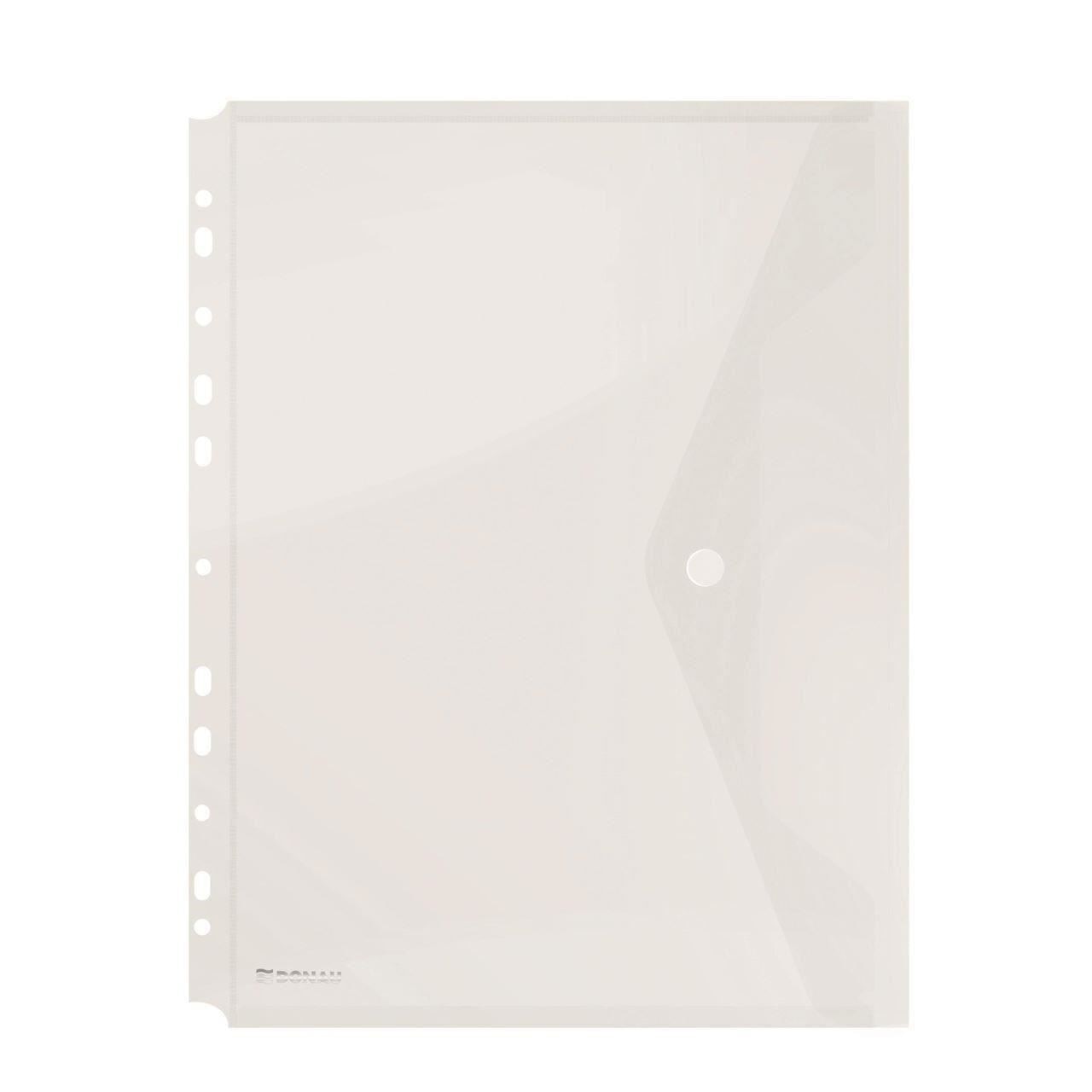 Mapa cu capsa si multiperforatii A4 Donau plastic transparent cristal ...
