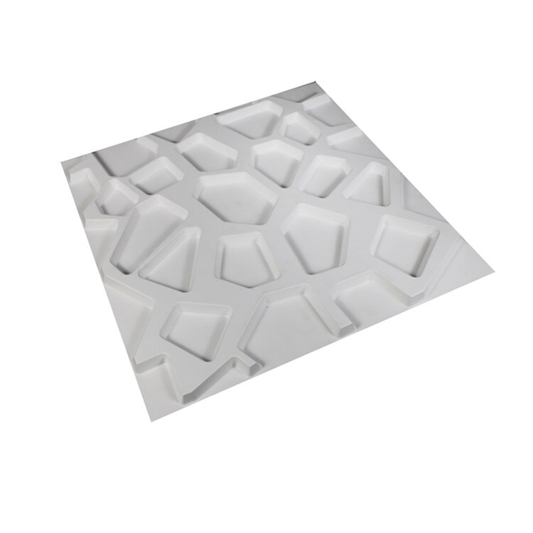 Placa decorativa 3D pentru perete, Plastic, Alb, 500 x 500 mm, Model ...