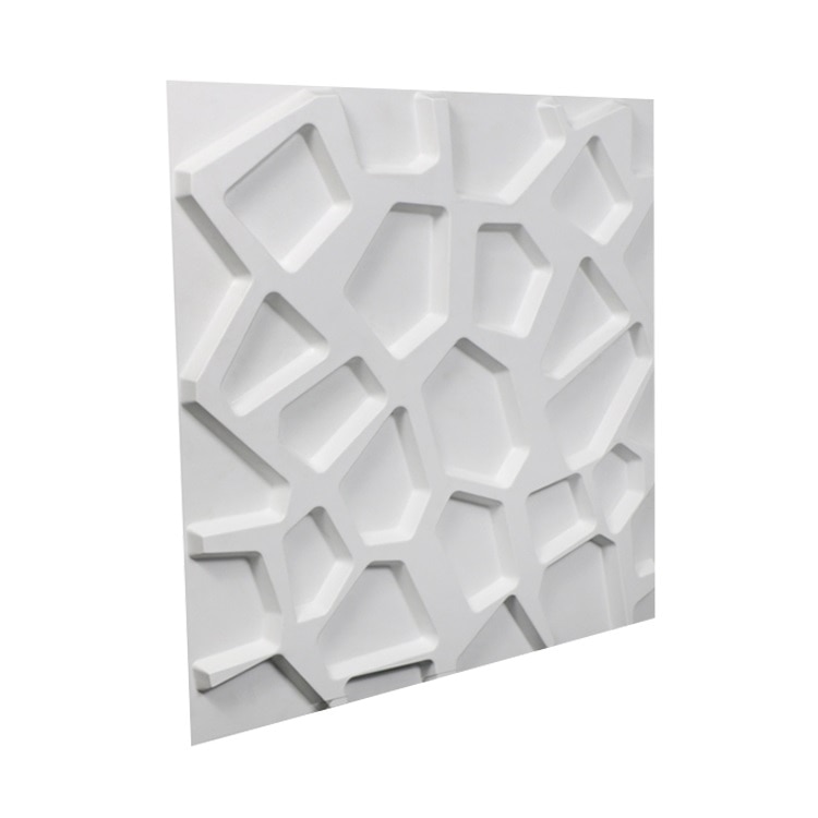 Placa decorativa 3D pentru perete, Plastic, Alb, 500 x 500 mm, Model ...