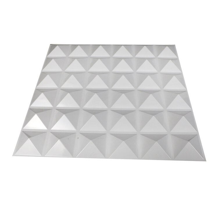 Placa decorativa 3D pentru perete, Plastic, Alb, 500 x 500 mm, Model ...