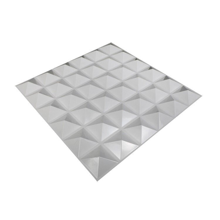 Placa decorativa 3D pentru perete, Plastic, Alb, 500 x 500 mm, Model ...