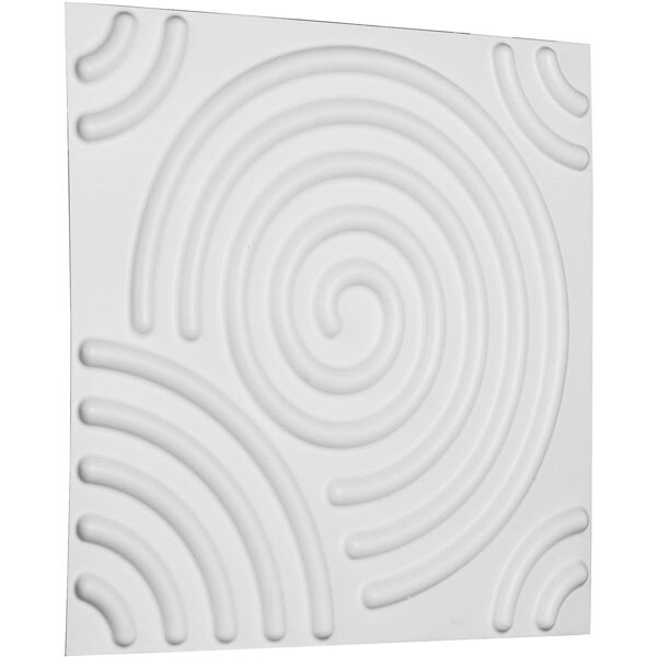 Placa decorativa 3D pentru perete, Plastic, Alb, 500 x 500 mm, Model ...