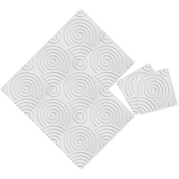 Placa decorativa 3D pentru perete, Plastic, Alb, 500 x 500 mm, Model ...
