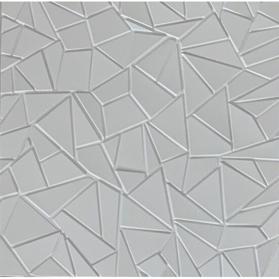Placa decorativa 3D pentru perete, Model Shards, Plastic, Alb, 500 x ...