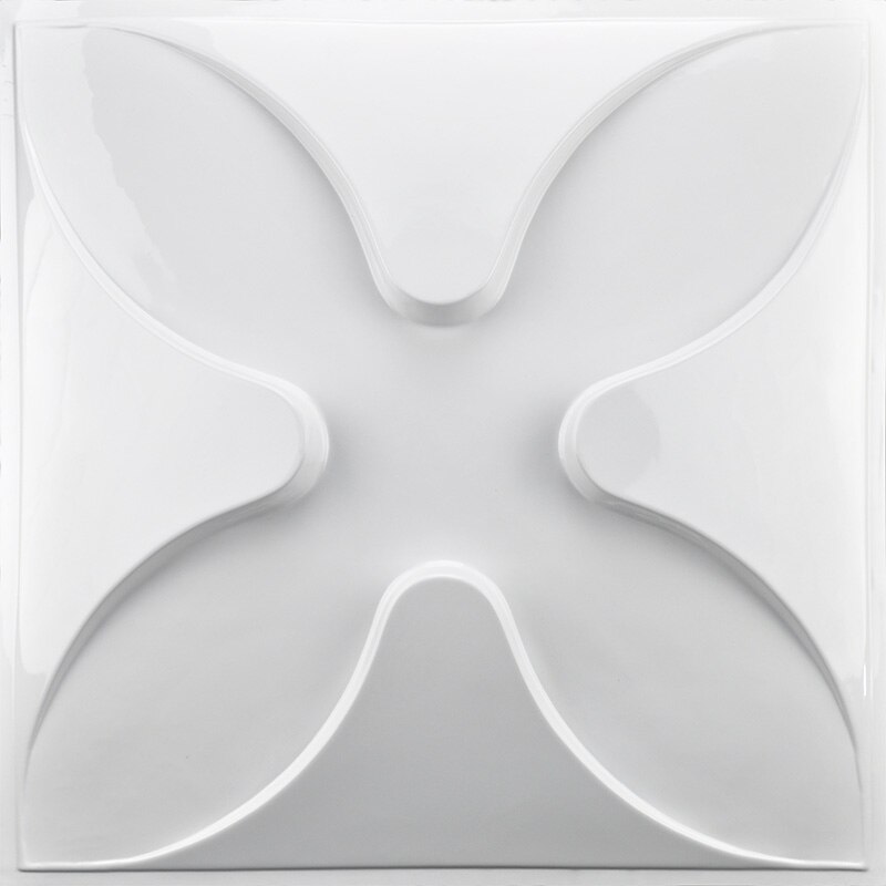 Placa decorativa 3D pentru perete, Model Power, Plastic, Alb, 300 x 300 ...