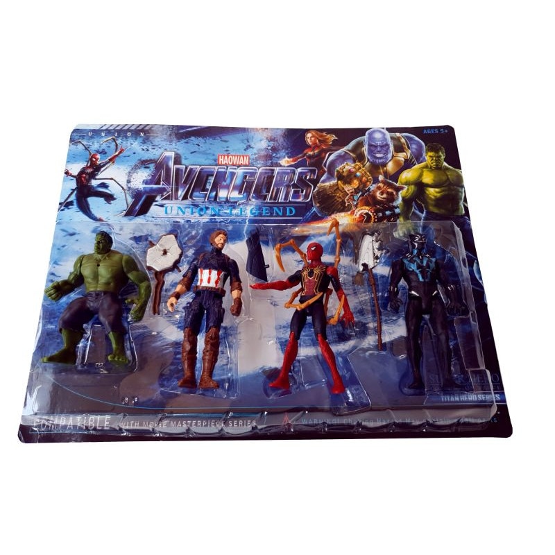 Set 4 figurine articulate tip super eroi Avengers, Hulk, Capitanul ...
