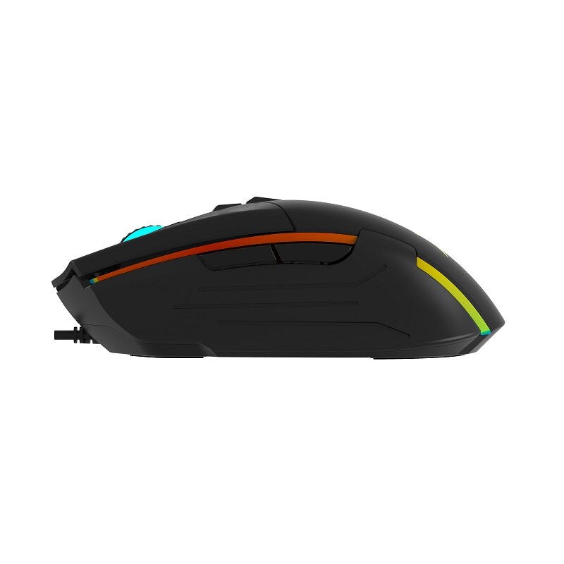 Mouse gaming Delux M522BU cu fir, RGB, 6400 DPI, 7 Butoane programabile ...