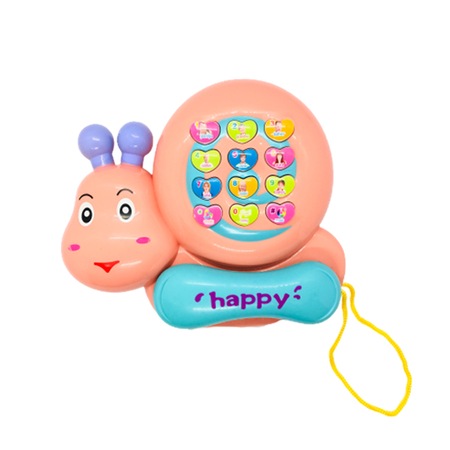 Telefon jucarie in forma de melc, pentru copii, happy, cu 12 butoane ...