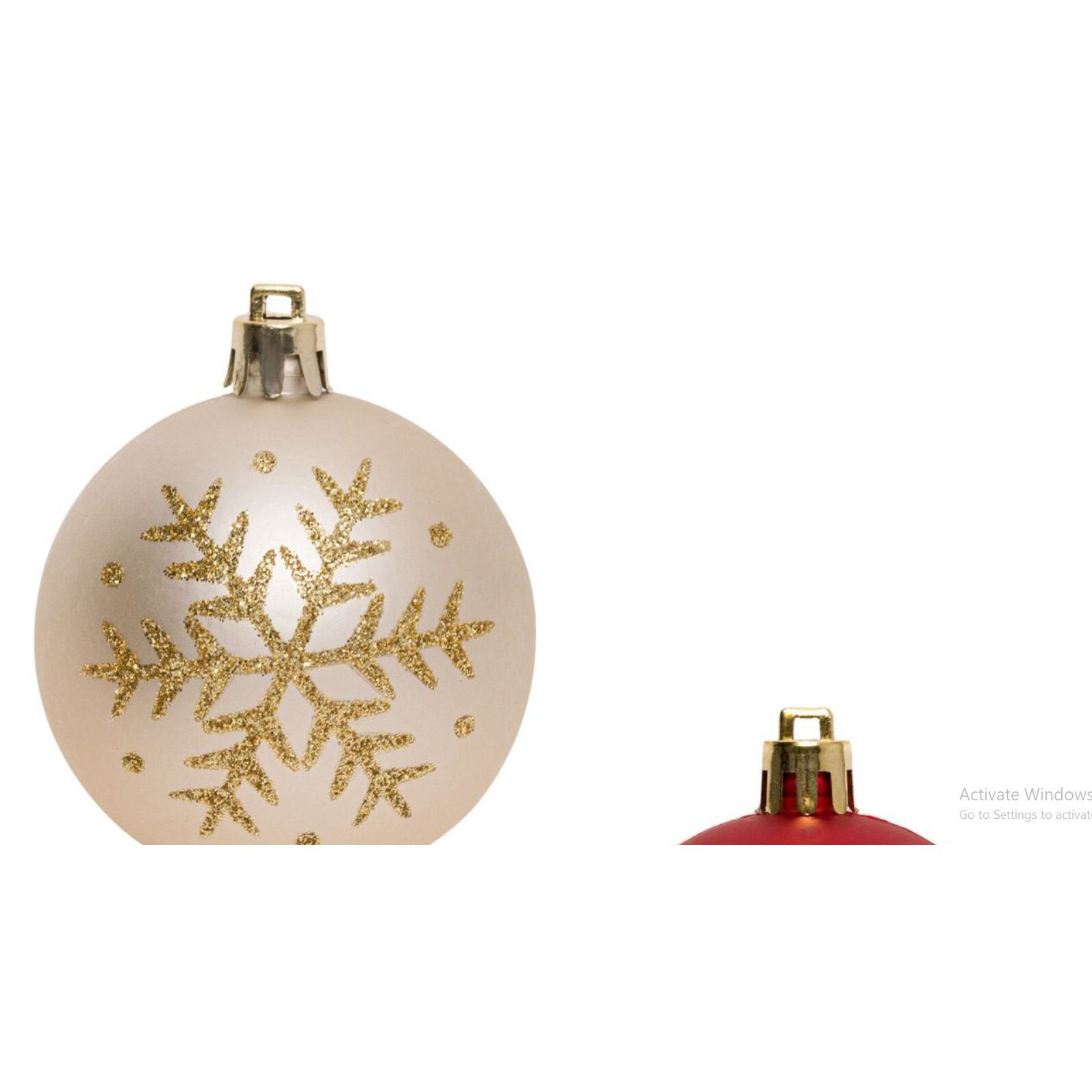 Комплект от 6 декоративни коледни топки с принт на златни люспи, Лъвица ...