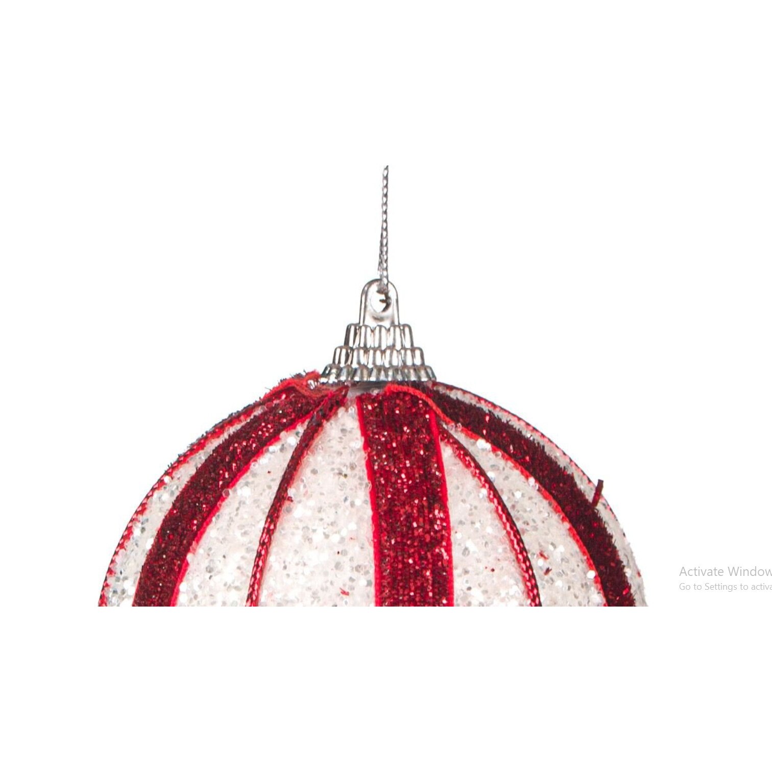 Glob cu dungi alb rosii de Craciun, Lioness, 8 cm - eMAG.ro