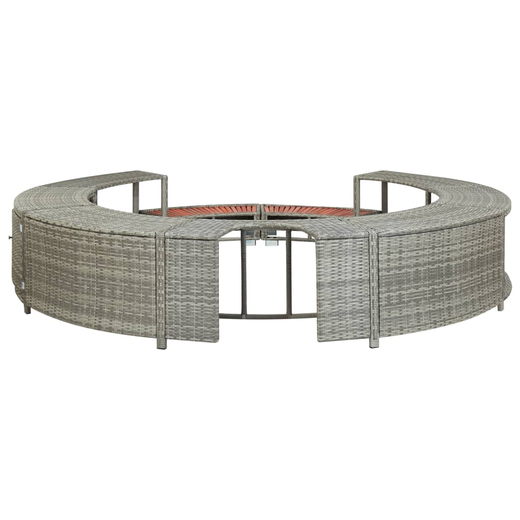 Mobilier de jacuzzi, vidaXL, Poliratan, 283 cm, Gri - eMAG.ro