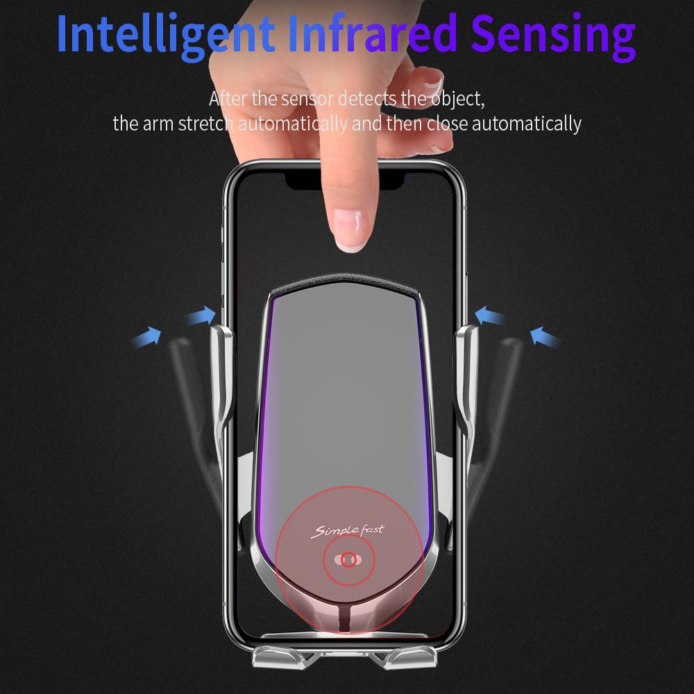Поставка за телефон MRG L-R1, Smart Wireless, Бързо зареждане, Сива ...