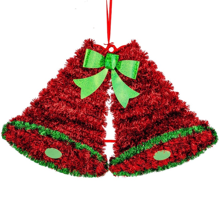 Украса под формата на цветни коледни камбанки 22 х 33 см - eMAG.bg