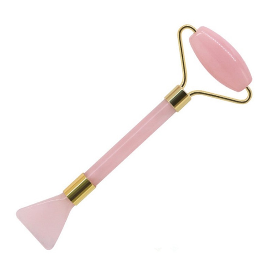 Rola din jad roz pentru masaj facial si lifting cu paleta scraping ...