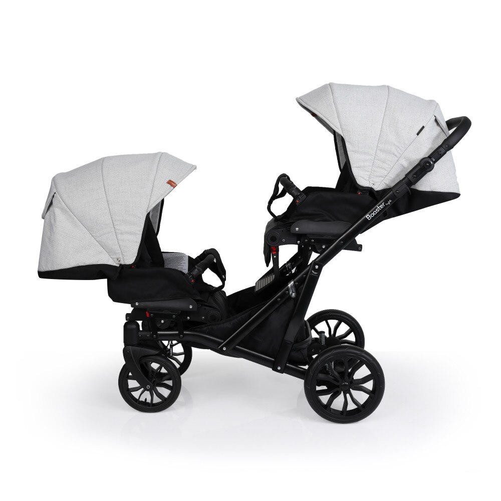 Carucior gemeni Kunert Booster Light 3 in 1 Gri/Jeans - eMAG.ro