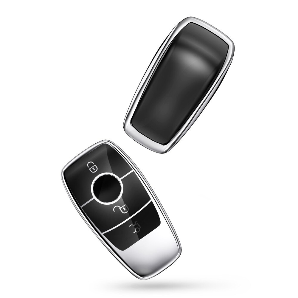 Husa Cheie Auto pentru Mercedes Benz - Smart Key, Silicon, Silver ...