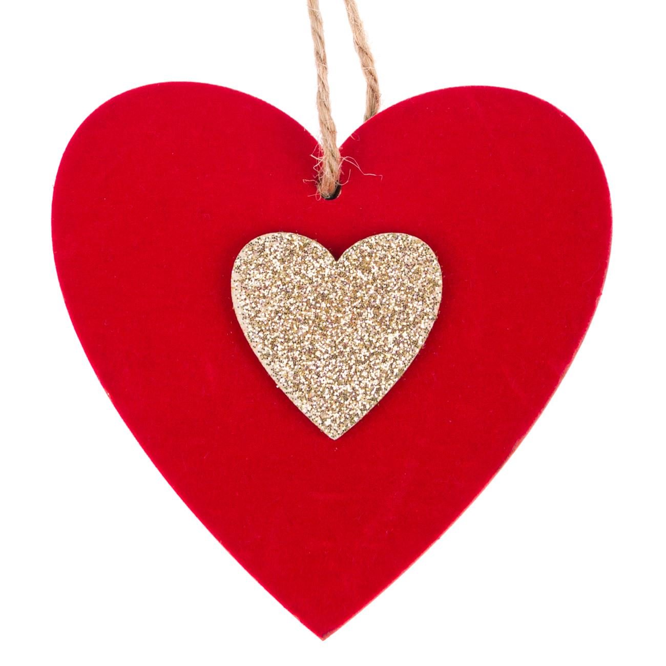 Inima decorativa din lemn pentru bradul de Craciun, 8 cm - eMAG.ro