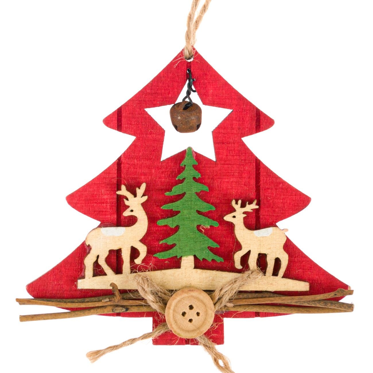 Ornament bradulet cu reni decorativi de Craciun, Lioness, 10 cm - eMAG.ro