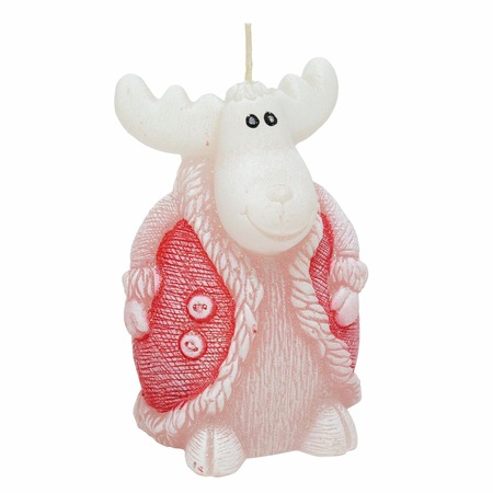 Lumanare in forma de ren, roz, 12 cm - eMAG.ro