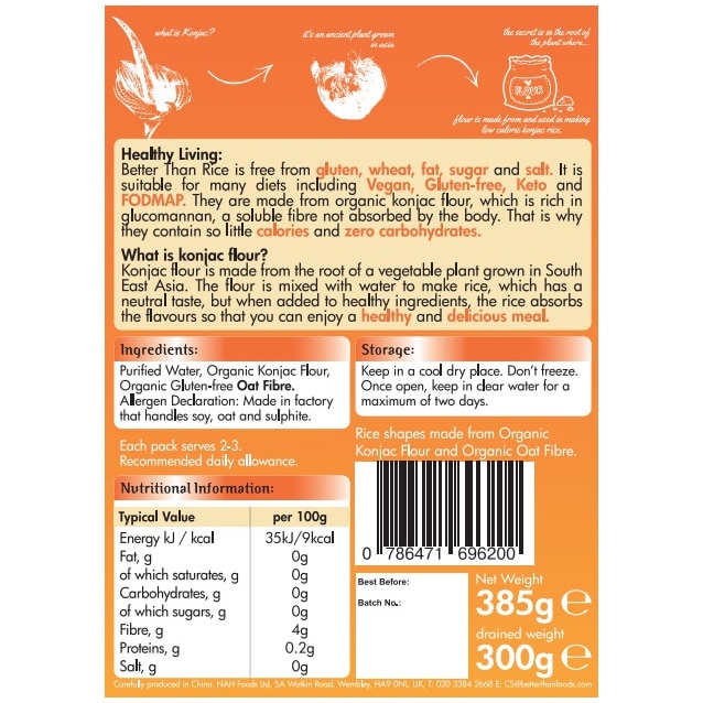 Paste sub forma orez Eco din konjac, Better Than Foods, 385g - eMAG.ro