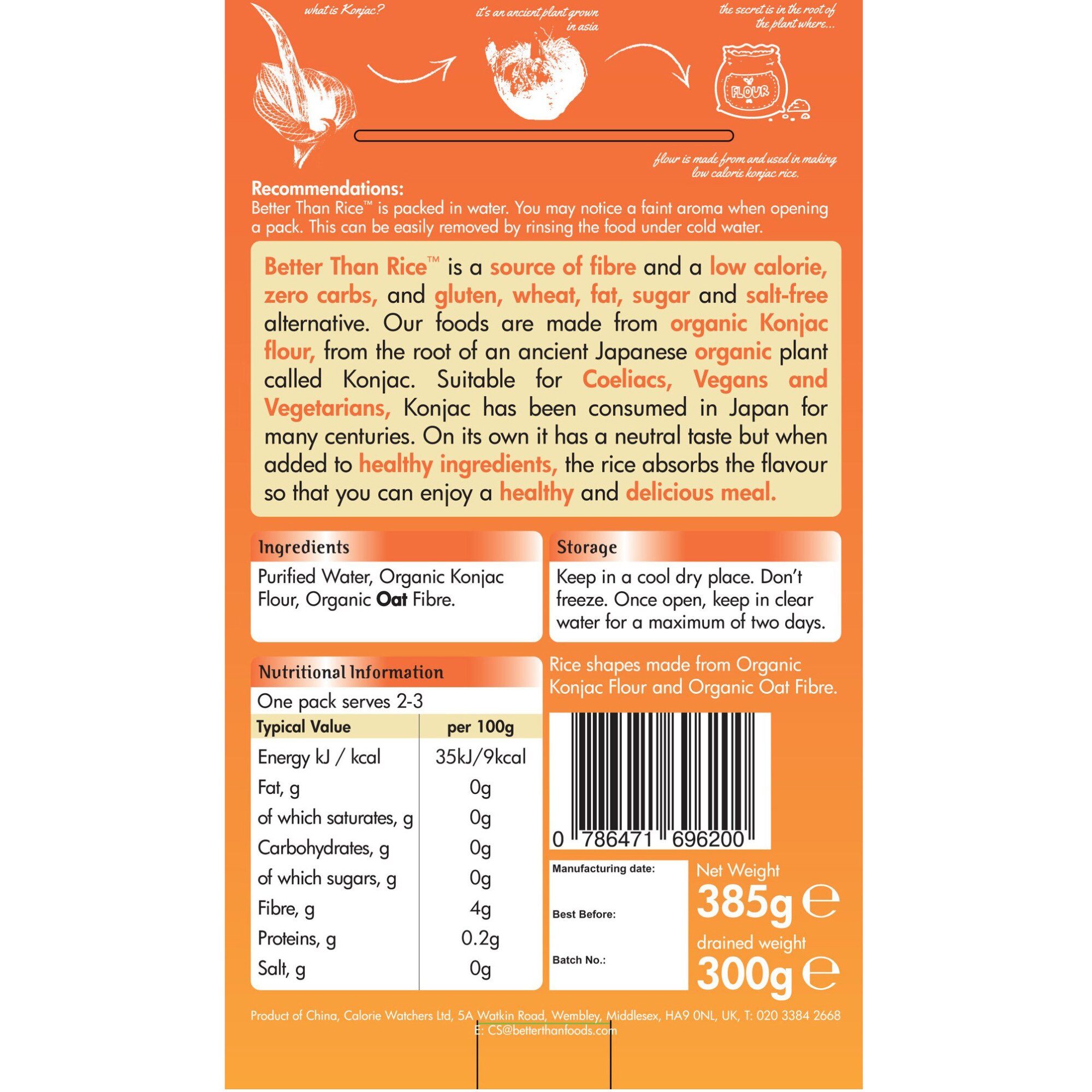 Paste sub forma orez Eco din konjac, Better Than Foods, 385g - eMAG.ro