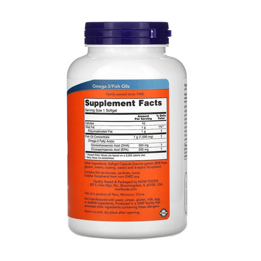 DHA-500 Omega 3, 500 DHA 250 EPA, Now Foods, 180 capsule - eMAG.ro