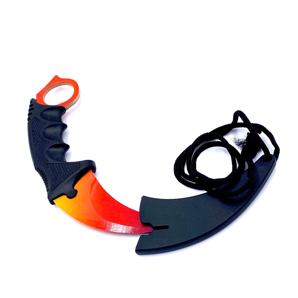 Cutit Karambit CS:GO pentru antrenament, fara tais, teaca si snur de ...
