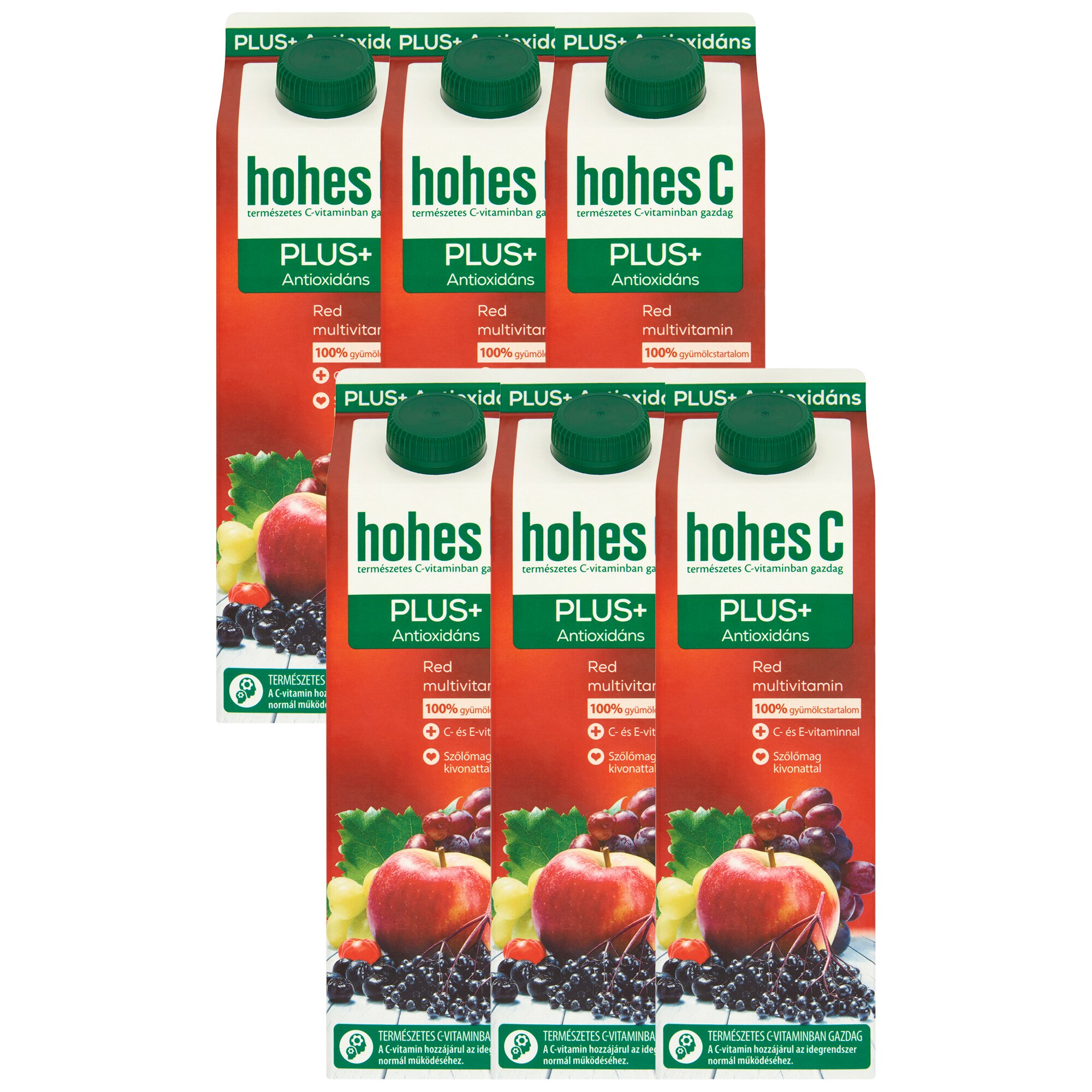 Hohes C PLUS Antioxidáns Red Multivitamin, 100%-os, 6 x 1L - eMAG.hu