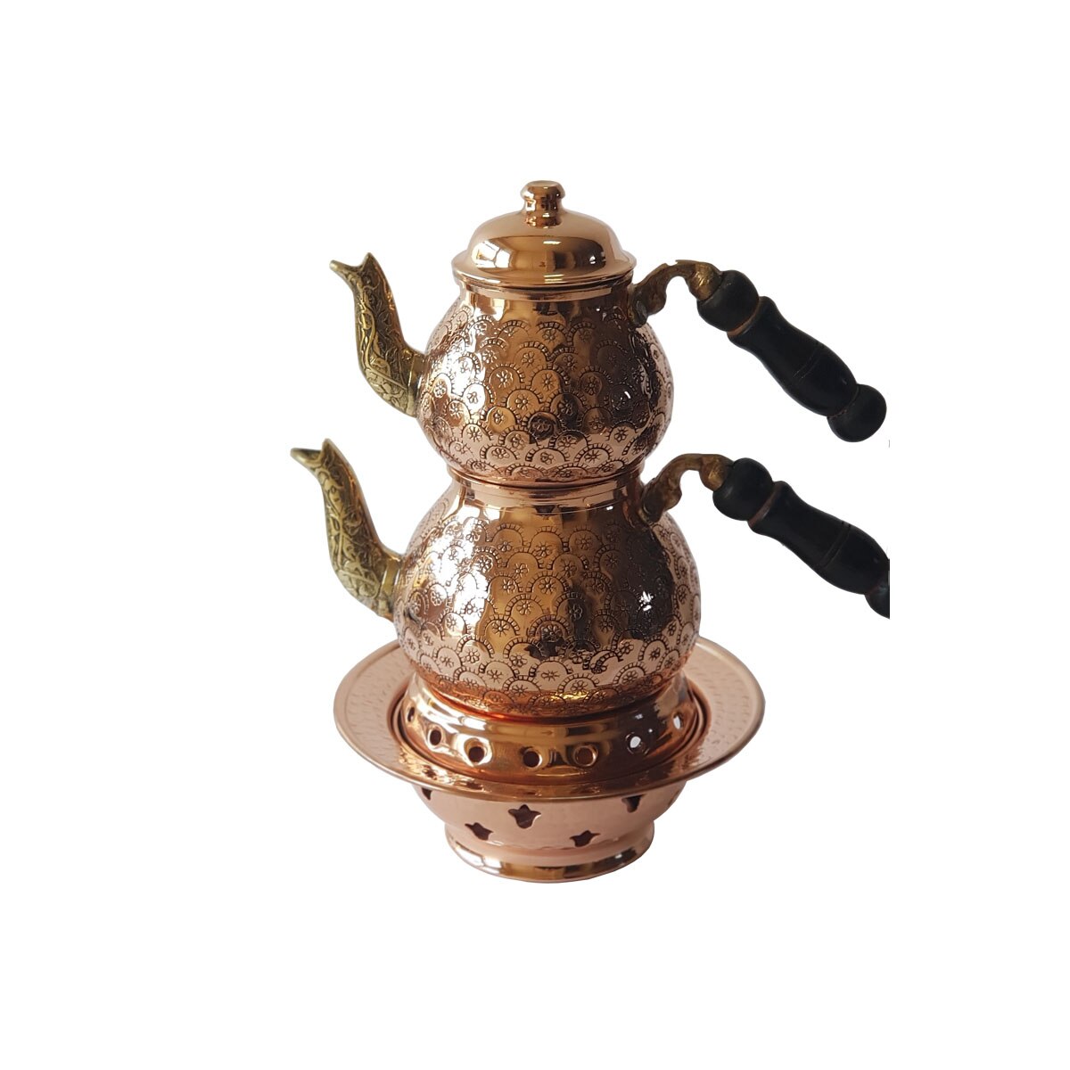 Suport din cupru stil Otoman pentru Ceainic Turcesc, Auriu - eMAG.ro