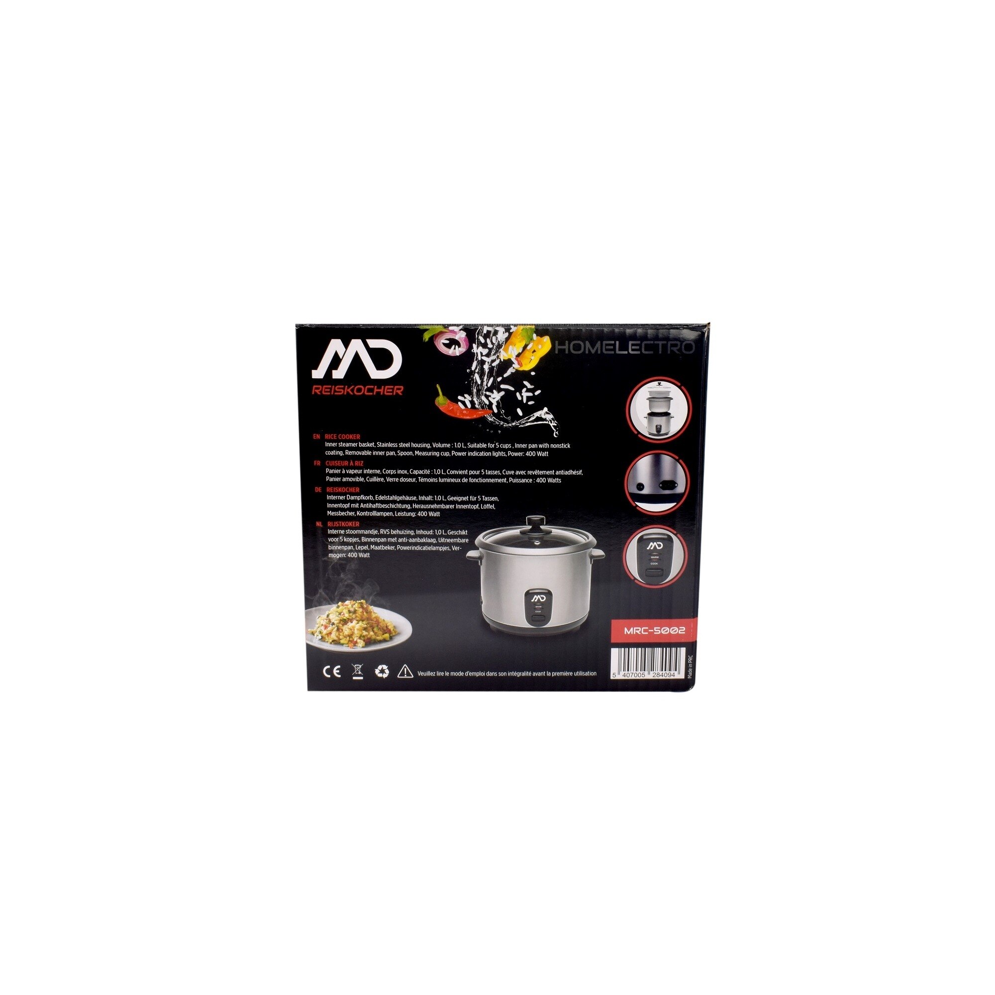 Aparat gatit orez inox Md, 1 L, functie de mentinere la cald - eMAG.ro