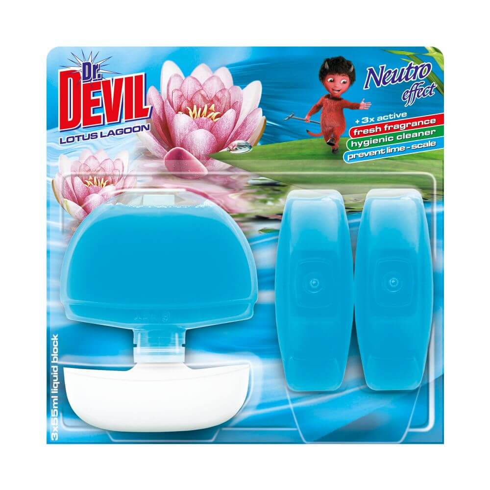 Odorizante WC DR. DEVIL 3 in 1 Lotus Lagoon, 3 Buc/Set, Floare de Lotus ...