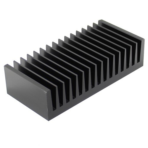 Radiator extrudat, aluminiu, 75mm x 200mm, neagra, FISCHER ELEKTRONIK ...