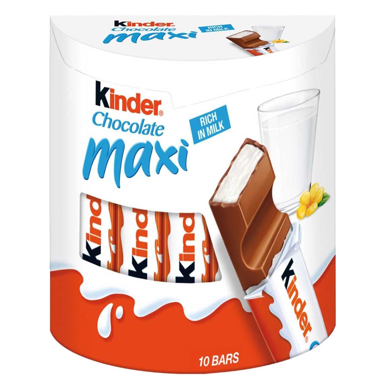 Pachet 10x Baton de ciocolata cu lapte Maxi Kinder 10x21g - eMAG.ro