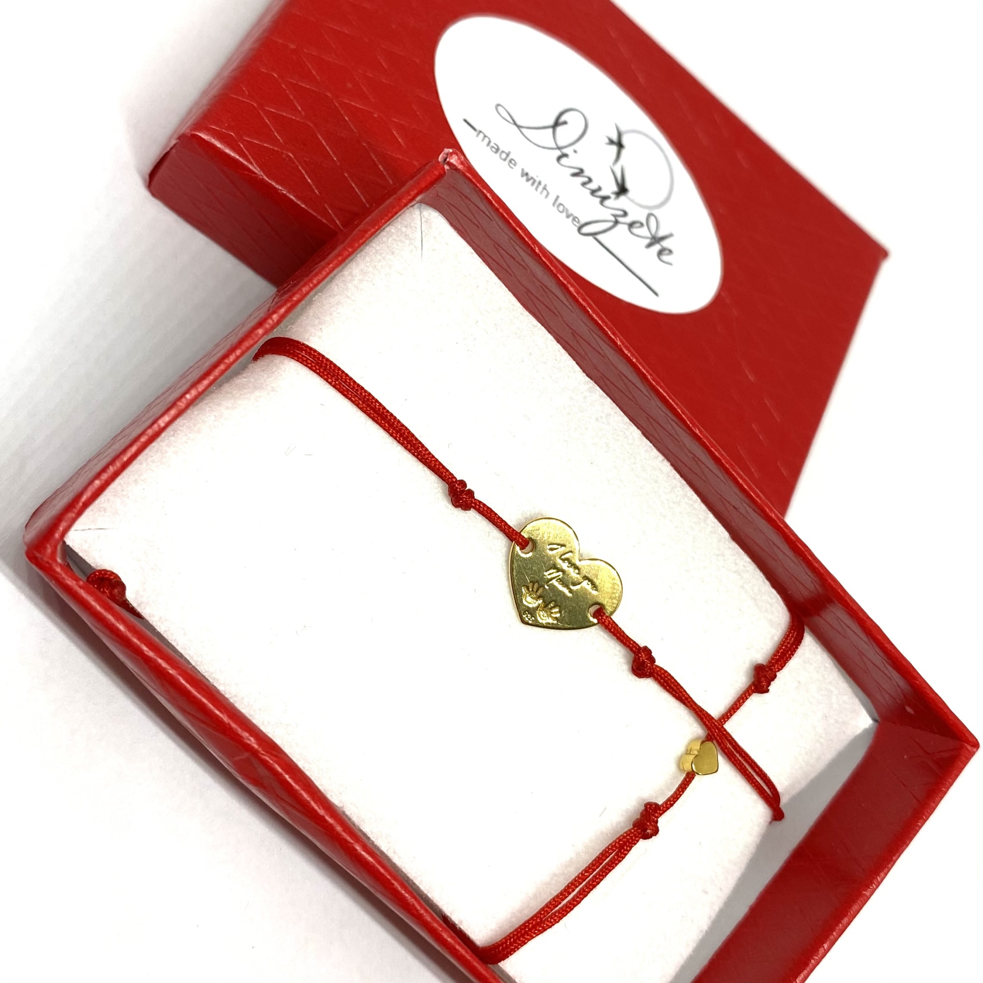 Set bratari mama si bebe, simbol inima din argint gold, Dinuzete - eMAG.ro