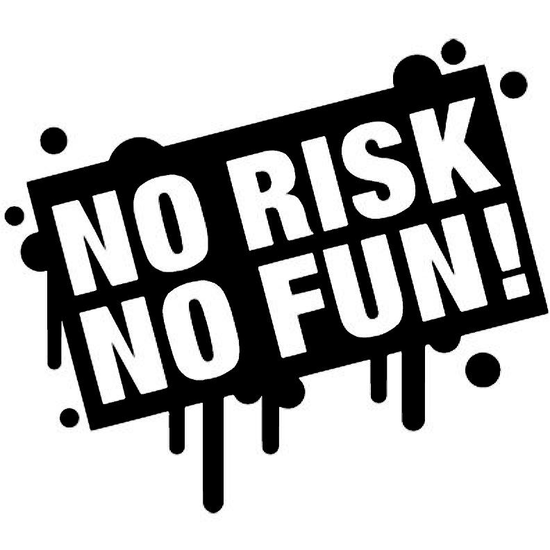 Sticker decorativ auto, no risk no fun, 25x22cm - eMAG.ro