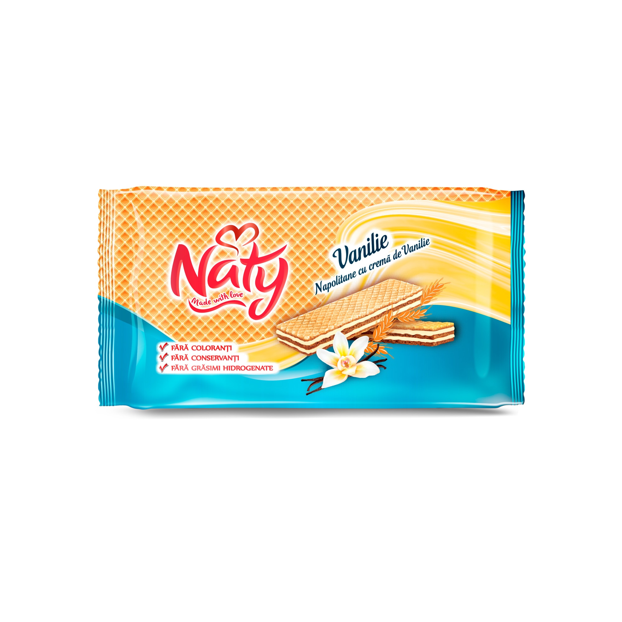 Napolitane Naty umplute cu crema de vanilie 160 g - eMAG.ro