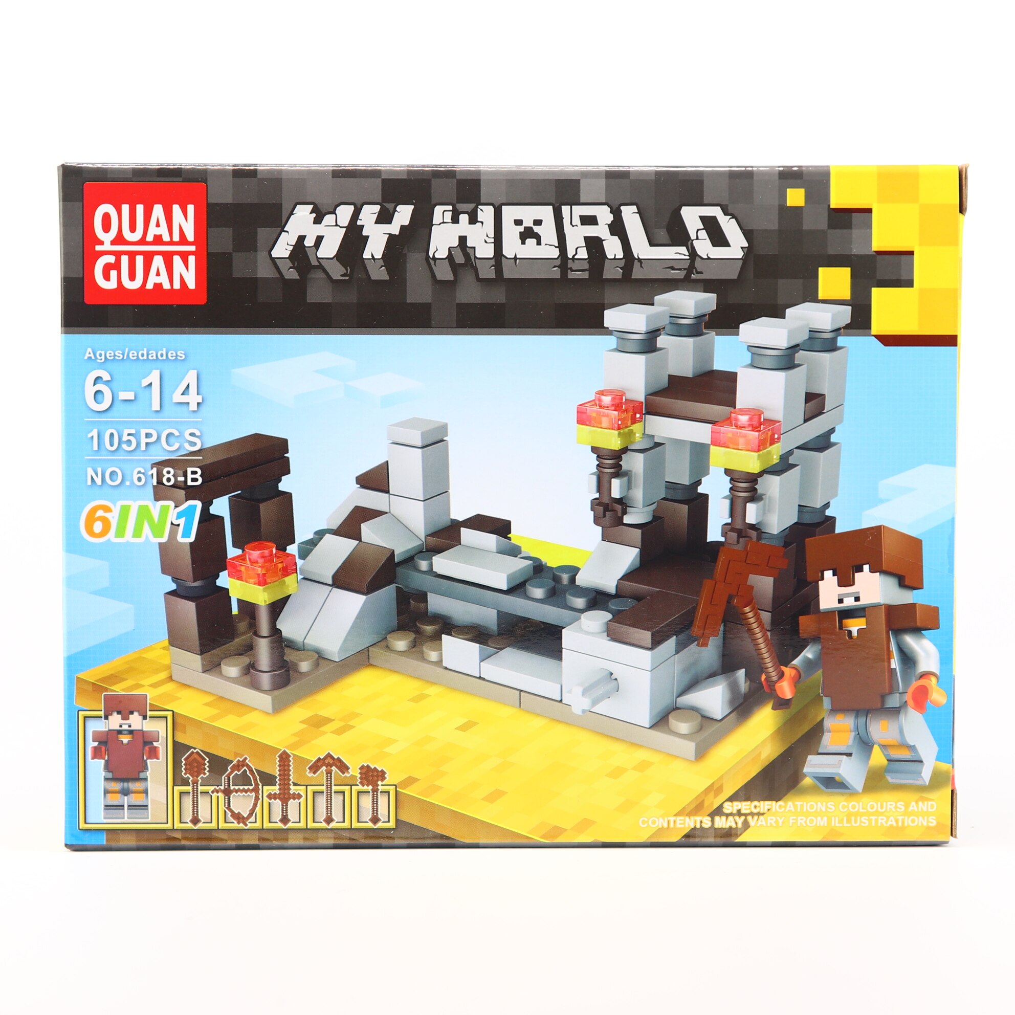 Set de constructie, Lumea de lut tip Minecraft, 105 Piese - eMAG.ro