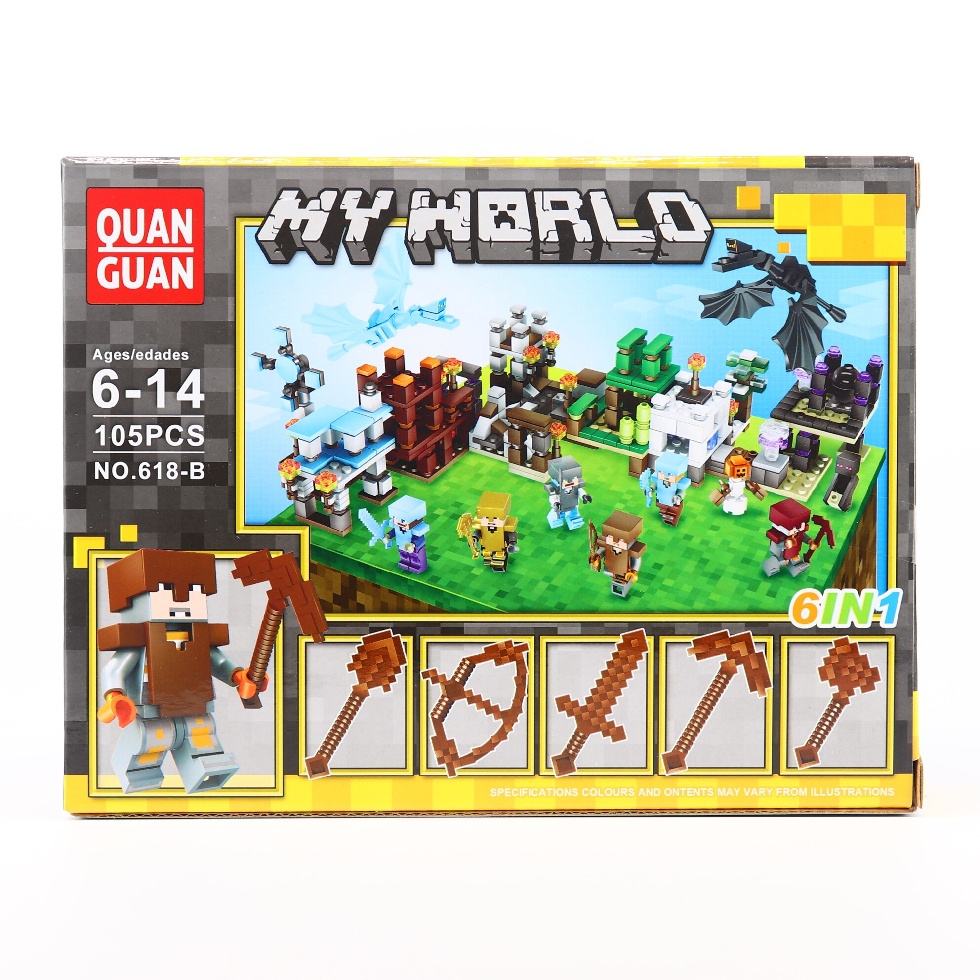 Set de constructie, Lumea de lut tip Minecraft, 105 Piese - eMAG.ro