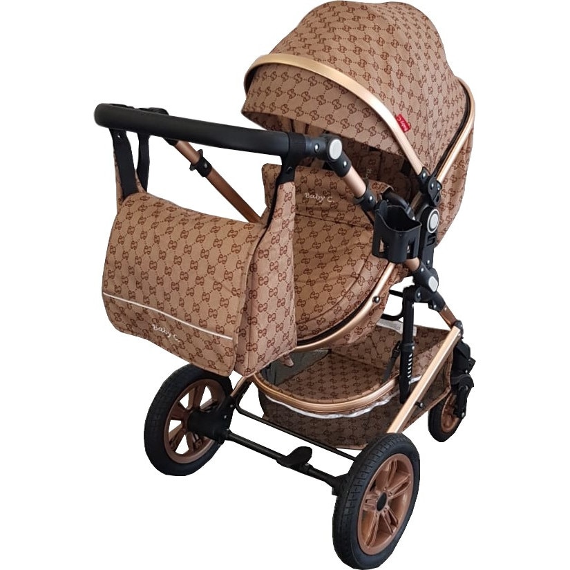 Carucior nou nascuti 3 in 1 Baby Care™ PRO 530, Cu geanta bebe, Cadru ...
