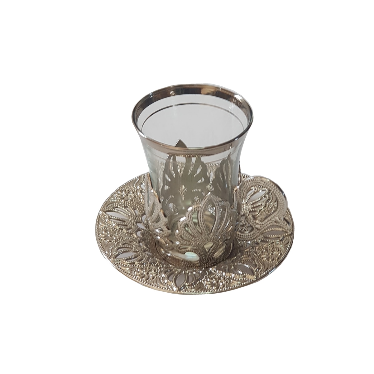 Set pentru Ceai Turcesc, 2 persoane, 9 piese, Busem, Argintiu - eMAG.ro