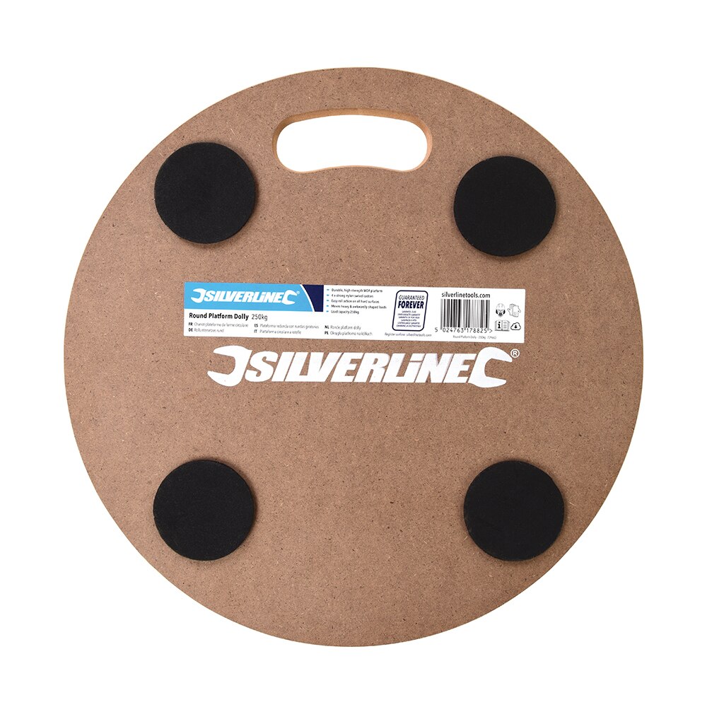 Platforma universal rotunda cu roti, 250kg, 380mm, Silverline - eMAG.ro