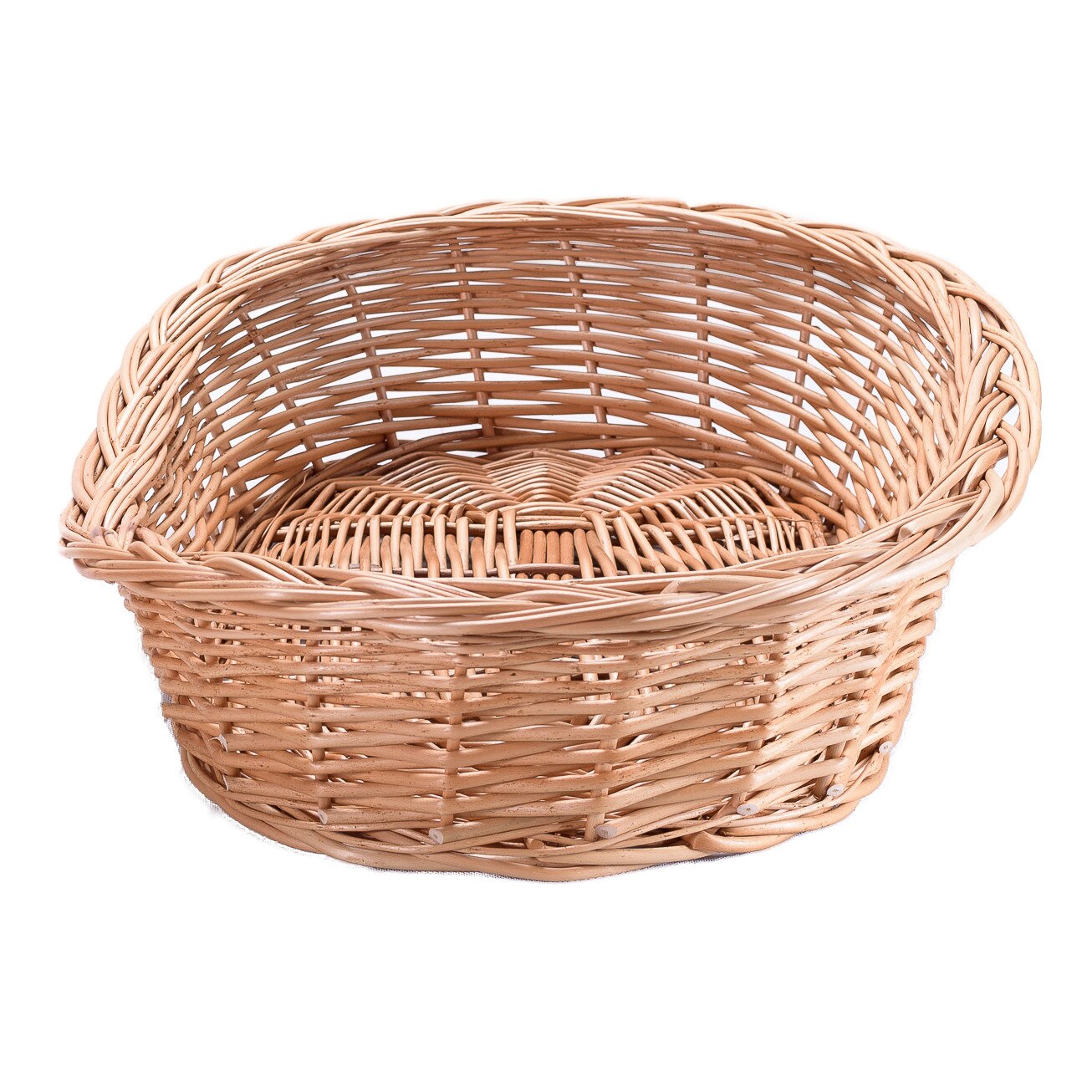Cosulet natural pentru caini si pisici, wiklinowy-swiat, perna maro cu ...