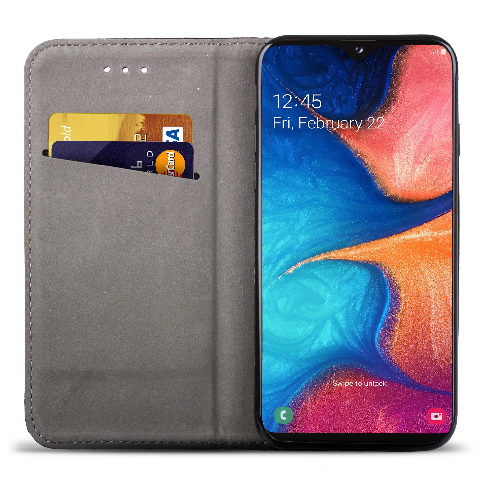 Moozy flip on telefontok, Samsung A20e készülékhez, fekete, ökológiai ...