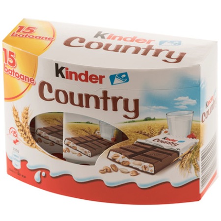 Pachet 15x Baton de ciocolata cu crema de lapte si cereale Kinder ...