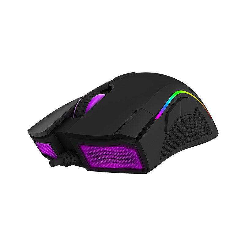 Mouse gaming Delux M625BU cu fir, RGB, 4000 DPI, 7 Butoane programabile ...