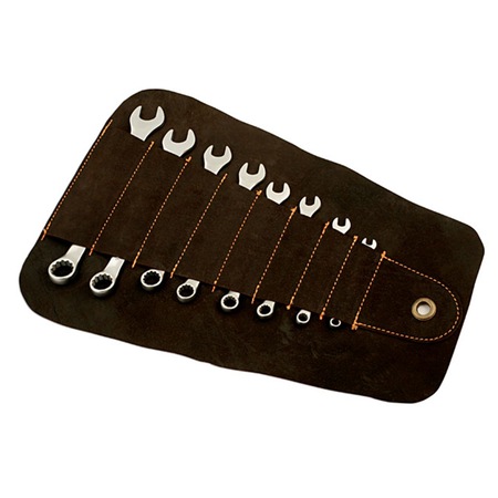 Set 8 chei fixe Gunson in husa de piele vintage pentru masini clasice ...