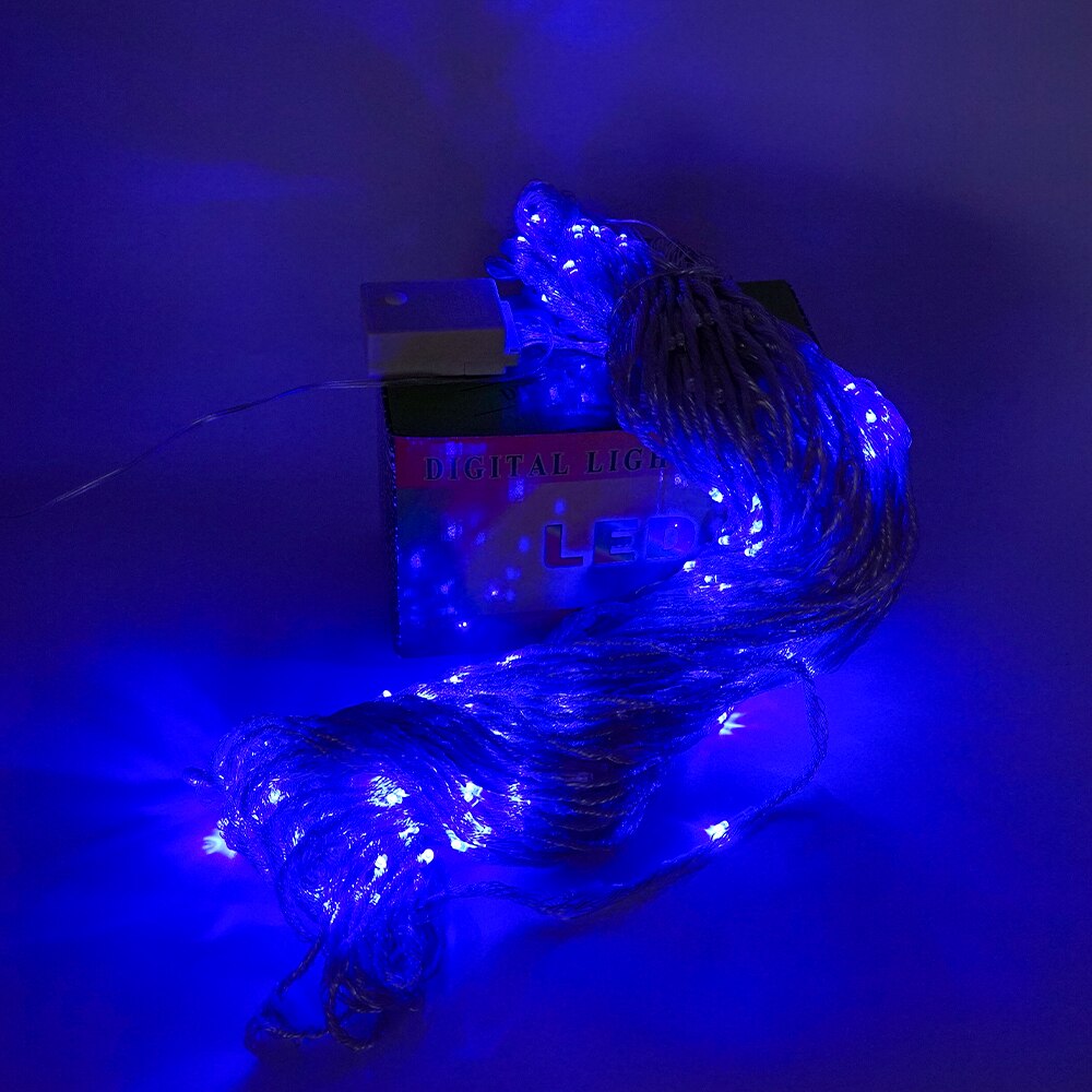 Perdea Lumini de exterior, 960 Led- Lumina Albastra, 6m x 3m, jocuri de ...