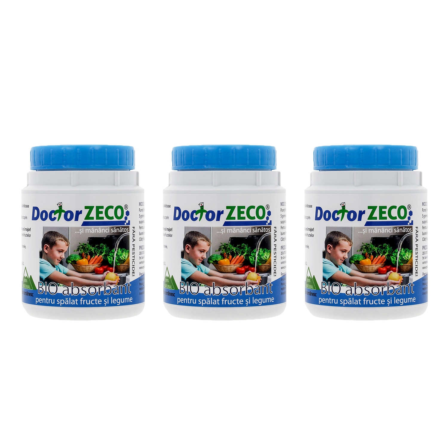 Pachet 3x Bio-absorbant pentru spalat fructe si legume, Doctor Zeco ...