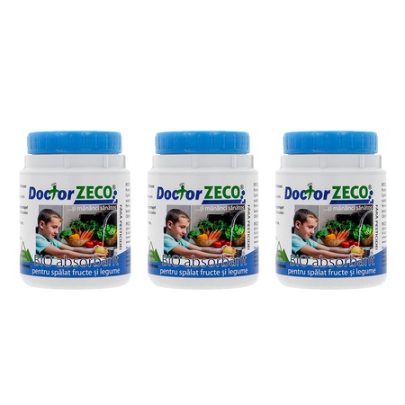 Pachet 3x Bio-absorbant pentru spalat fructe si legume, Doctor Zeco ...
