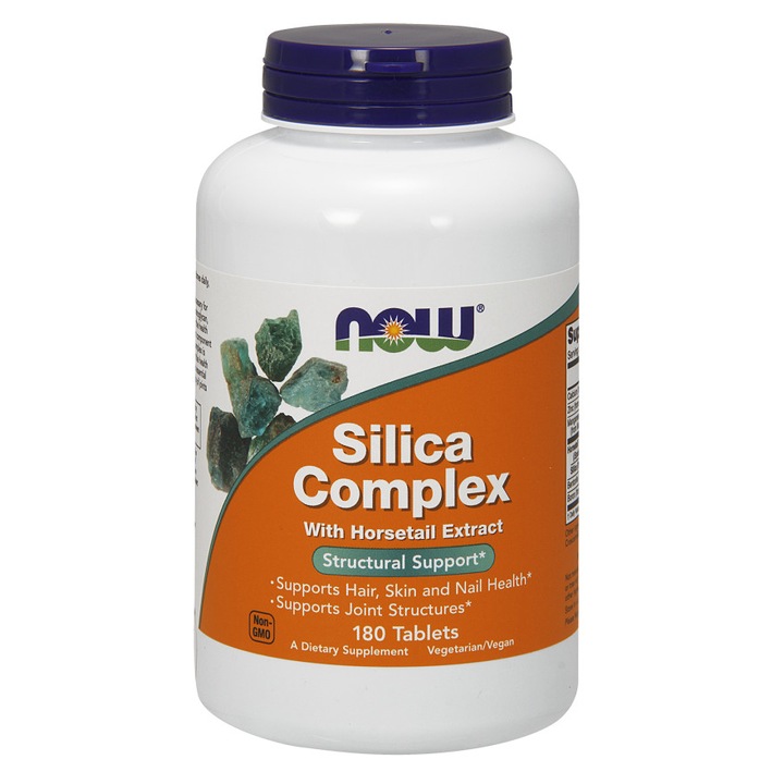 Silica Complex (Siliciu) with Horsetail Extract, Now Foods, 180 tablete ...
